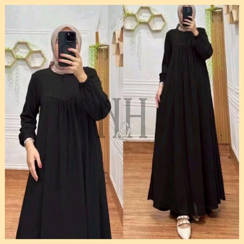 Gamis Polos - Abaya Hitam Polos- Dress Muslim Syari - Shop | Tokopedia