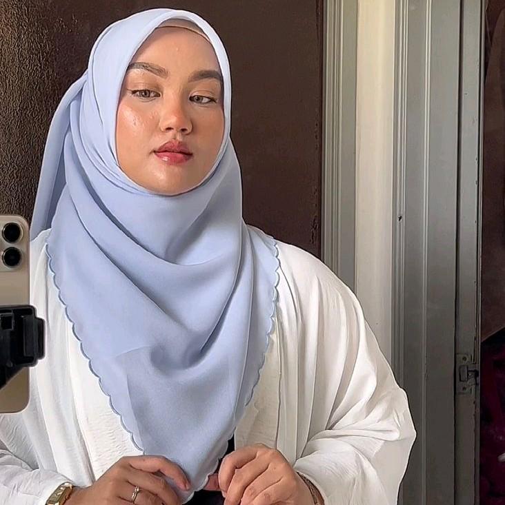 Bawal Sulam Saluma premium chiffon voile Square - TikTok Shop Malaysia