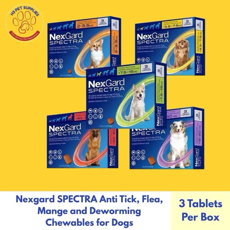 Nexgard SPECTRA anti tick, flea and deworming chewable for dogs ...