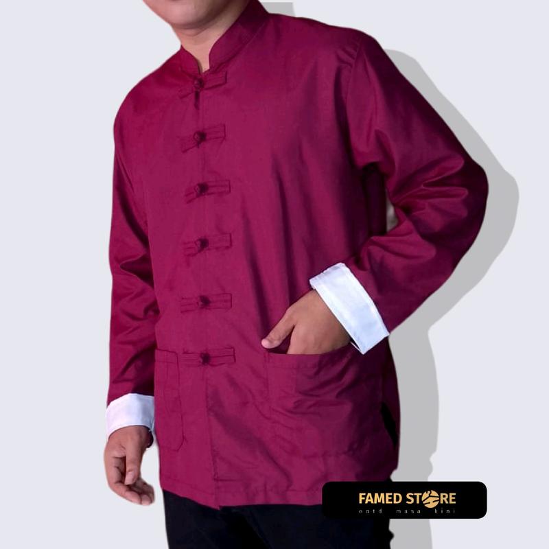Kemeja Cheongsam Lengan Panjang / Kemeja IP Man Pria Kancing - Shop ...