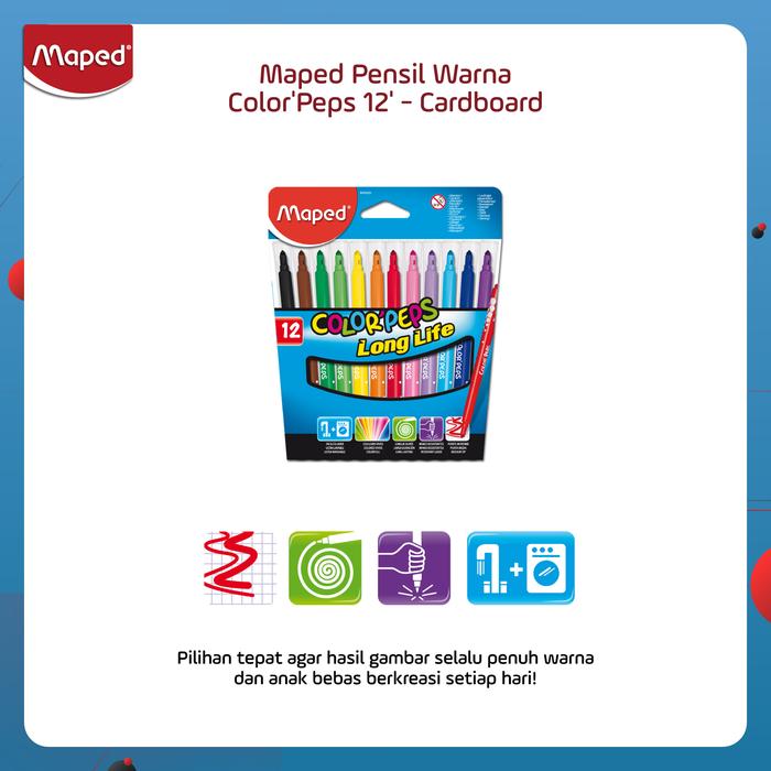 Jual Maped Spidol Felt Pen 12 warna - Cardboard - Jakarta Timur - Maped ...