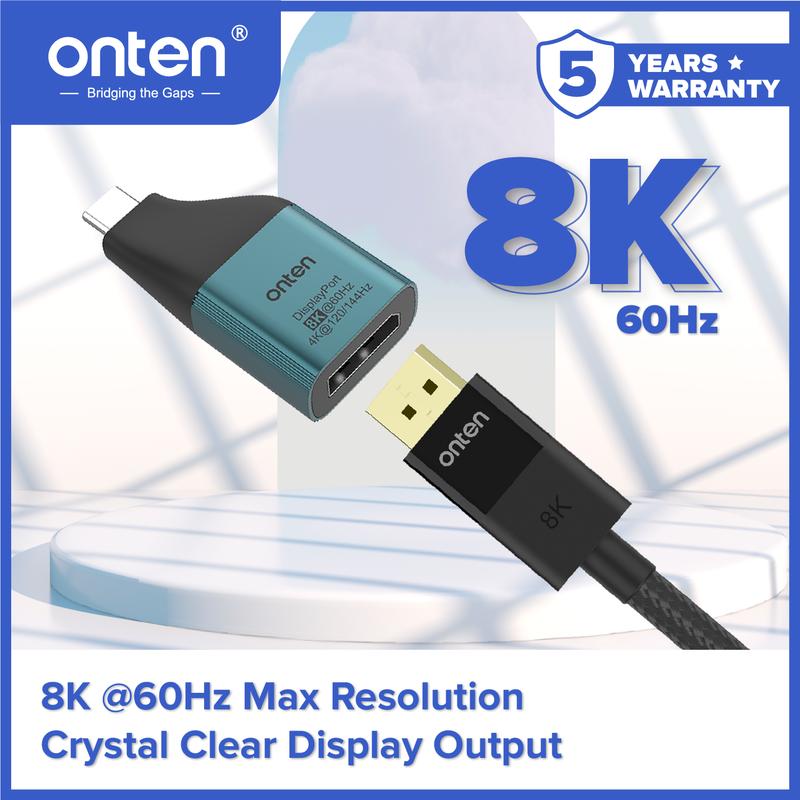 Onten Adapter Converter USB Type C To Display Port Support 8K 60Hz OTN ...