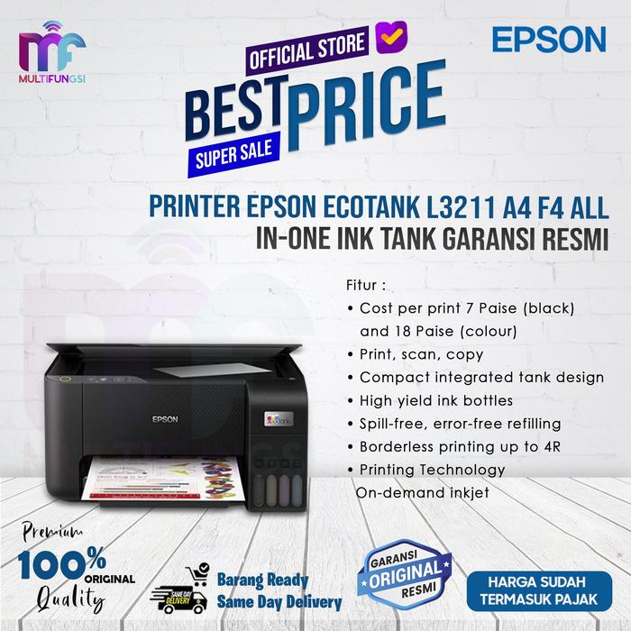 Promo Printer Epson EcoTank L3211 (Pengganti L3210) A4 All-in-One Ink ...