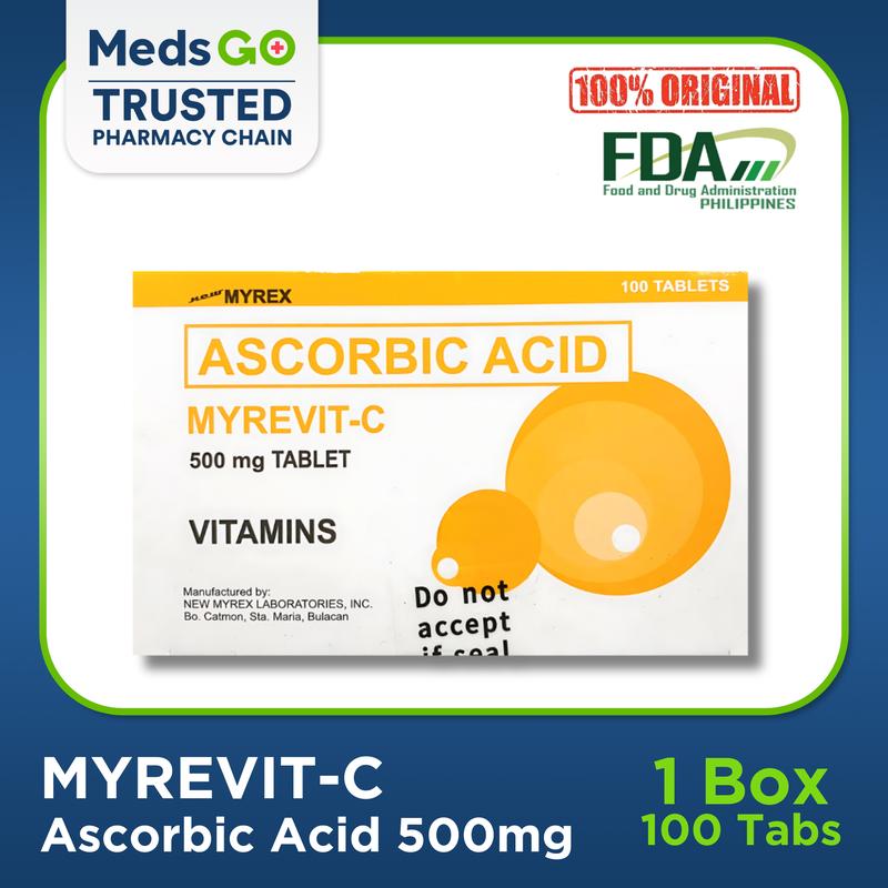MYREVIT-C - Vitamin C - Ascorbic Acid 500mg - 1 Box x 100 Tablet ...