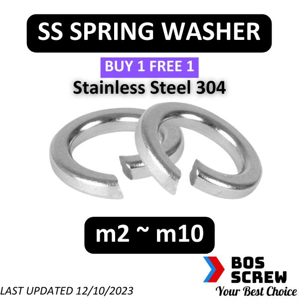SS 304 Spring Washer m2 ~ m10 (Buy 1 Free 1) (Stainless Stee - TikTok ...