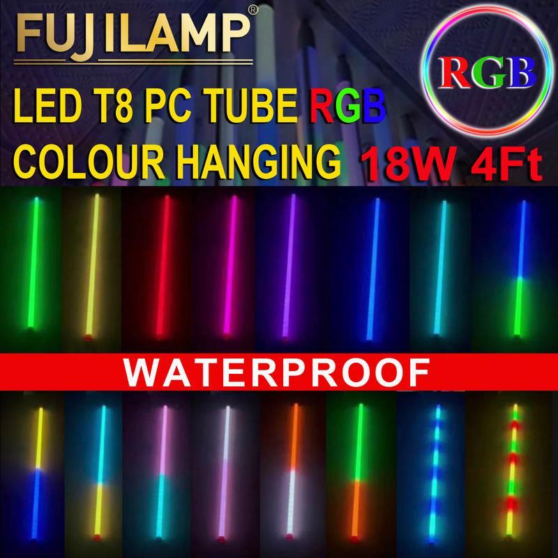 RAINBOW T8 18W 4FT LED Light Lamp Colour SEQUENCE RGB IP65 Waterproof ...