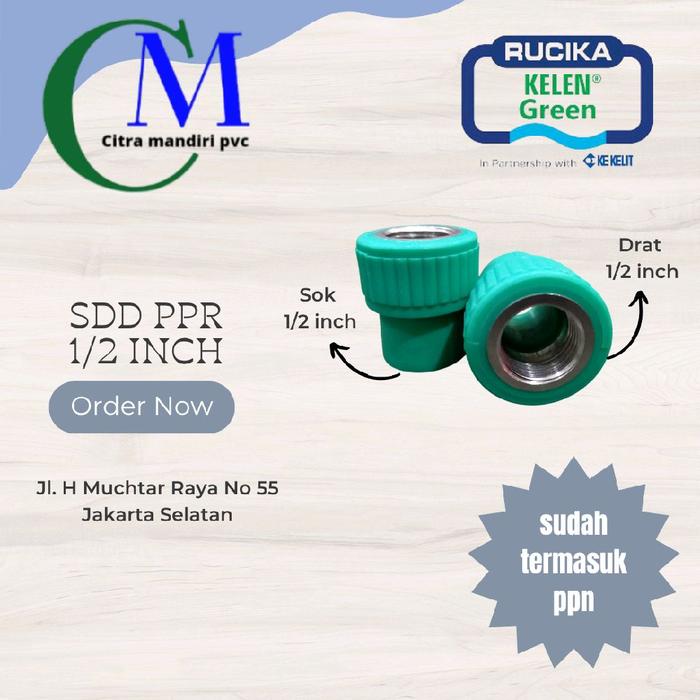 Jual Sock Sok Drat Dalam PPR 1/2 Inch Female Socket 1/2" SDD 20 x 1/2F ...