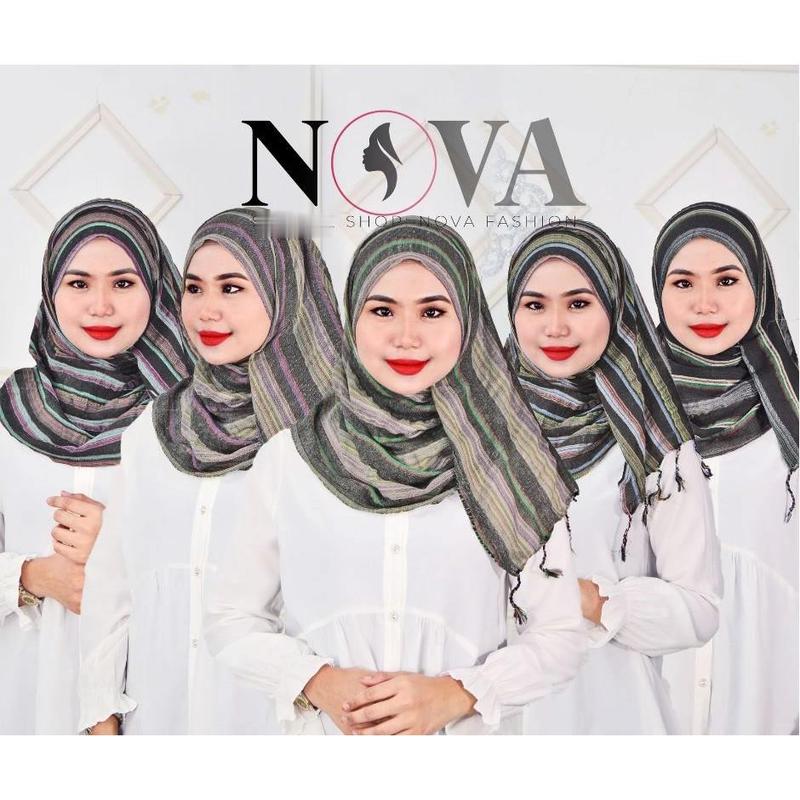 Basic Shawl Woven Stripes [Random Colour & Design] - Kain Lembut ...