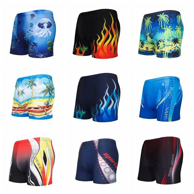Swimming Trunks Men's Anti-Embarrassment Boxer Quick-Drying Swimsuit ...