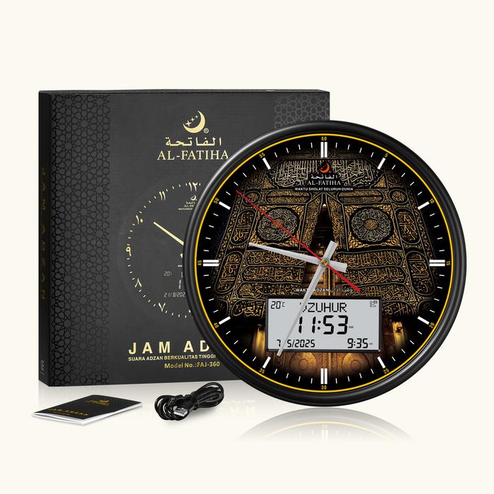 Promo AL-FATIHA Jam Dinding Adzan Digital FAJ-360 | Jadwal Sholat 5 ...
