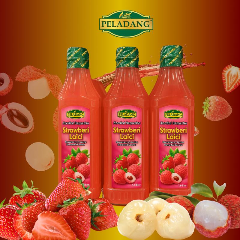 Air Kordial Perisa Strawberi Laici Peladang - 1 Litre - TikTok Shop ...