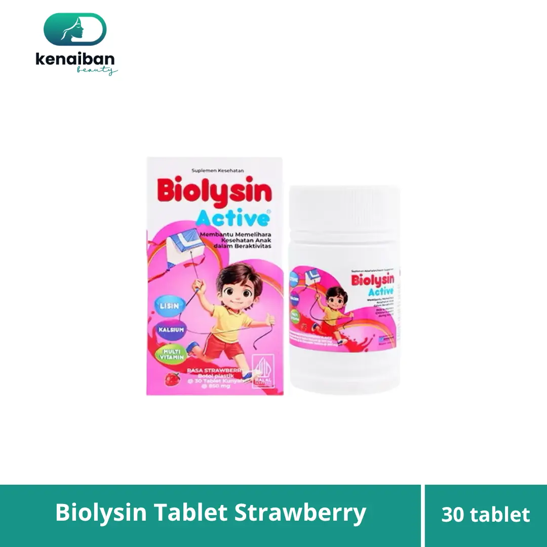 Biolysin Active Rasa Strawberry 30 Tablet Kunyah / Multivitamin Anak ...