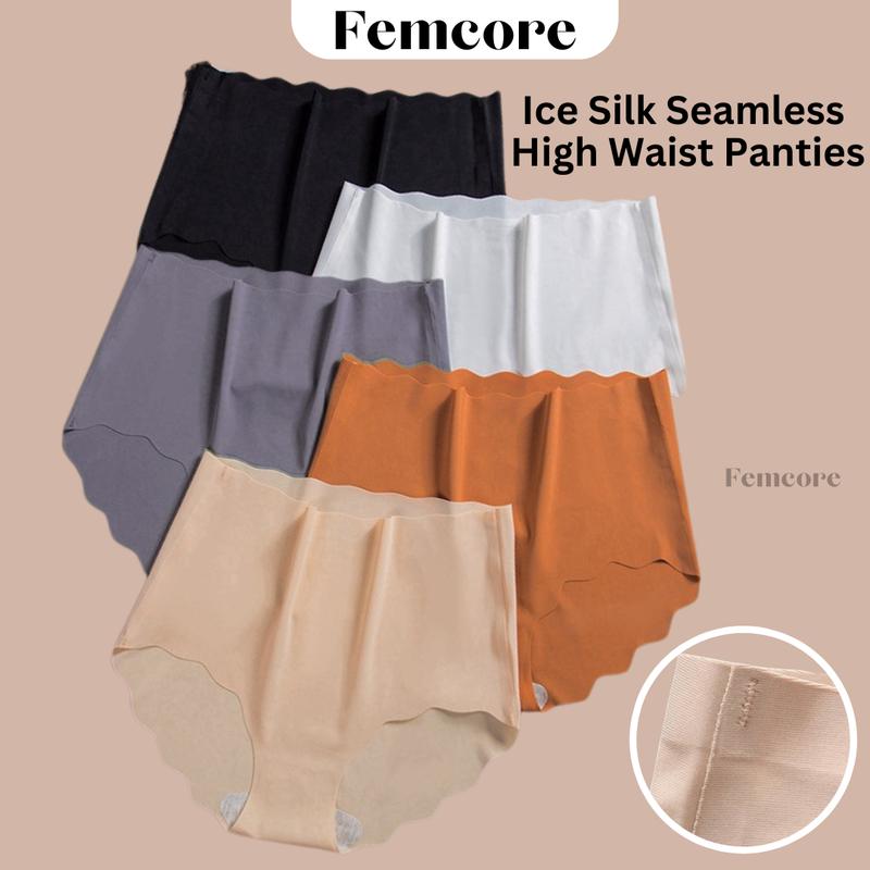 FEMCORE Ice Silk Women Panties Seamless High Waist Panties - TikTok ...