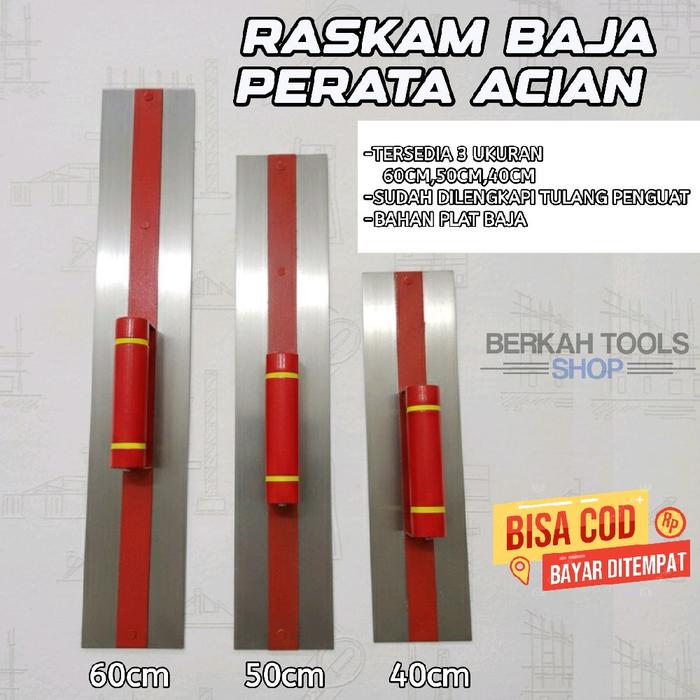 Jual Raskam Perata Acian Baja 60cm 50cm 40cm Alat Perataan Beton ...
