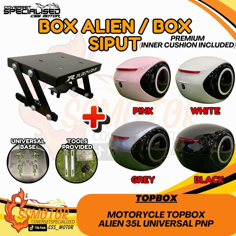 Topbox Alien Motor 35L Rack Lipat Rapido Besi PNP Box Siput White ...