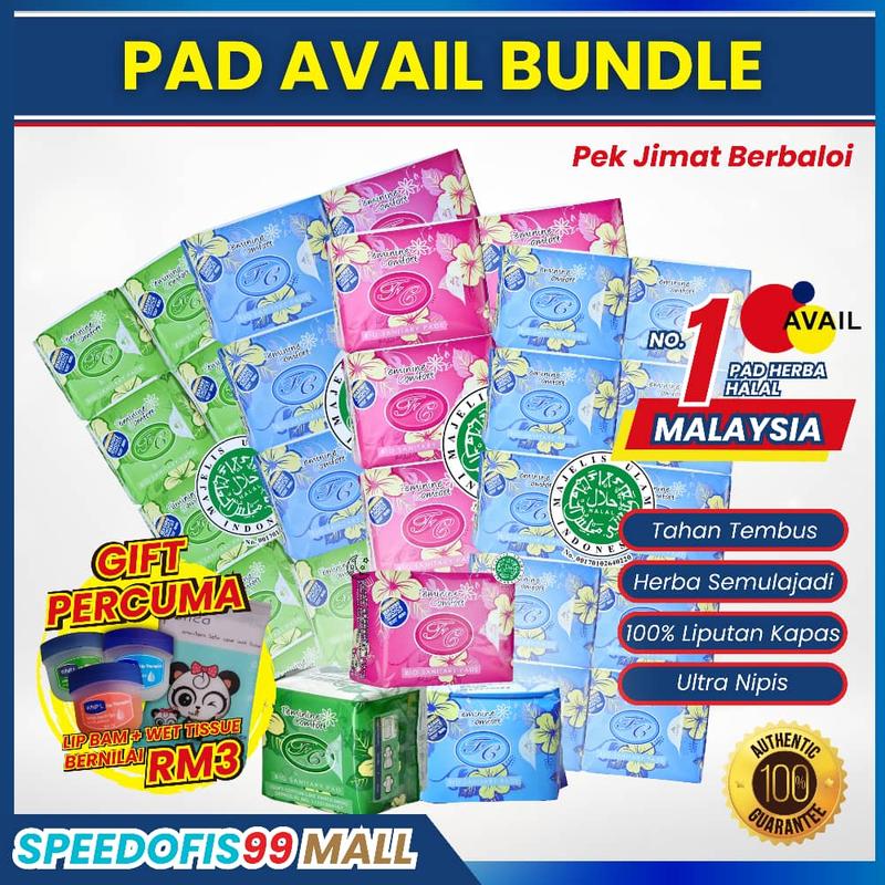 SANITARY PAD HERBA FC AVAIL | Panty liner (hijau), Day use (Biru ...