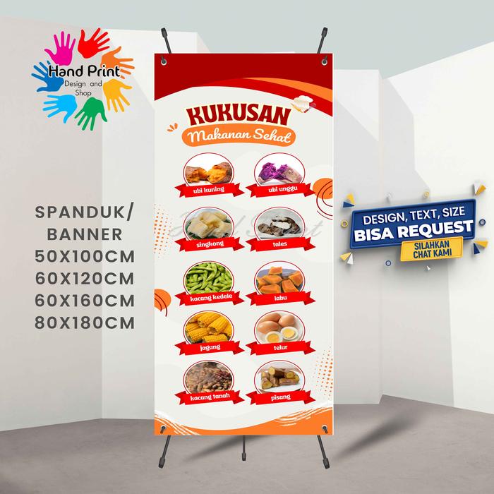 Jual Cetak Spanduk Banner Aneka Makanan Kukusan sehat Estetik MMT ...