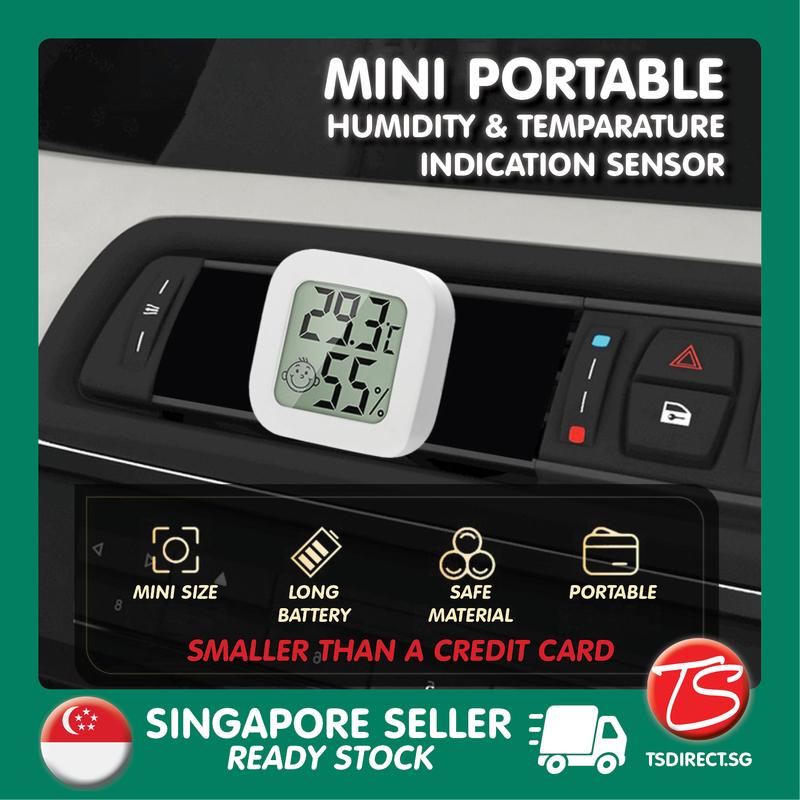 [ SG SELLER ] Car Mini Portable Temperature Humidity Moisture Level ...