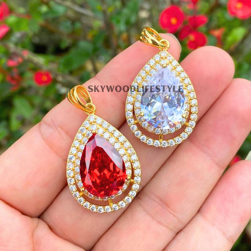 Loket Emas Suasa Batu Zircon Titisan Gold Plated Eyesdrop Zirconia ...