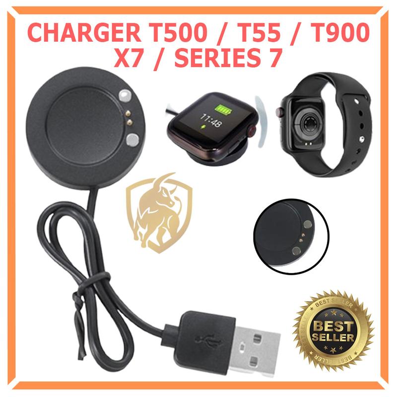 Kabel 2 Pin Charger Smartwatch Hiwatch T500+ / Series 7 Smart Watch Jam ...