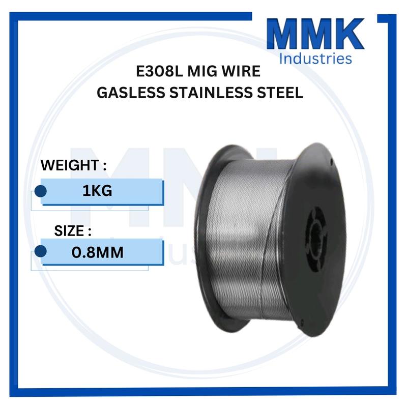 MIG Wire GASLESS Stainless Steel Coil 0.8MM X 1KG E308L Hardware ...