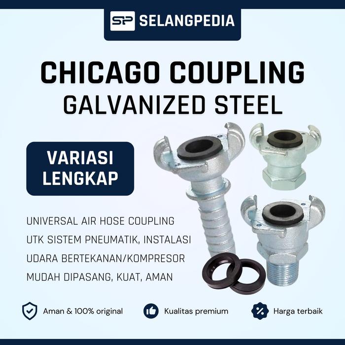 Promo Chicago Coupling Lengkap Male Female Hose End Universal Quick ...