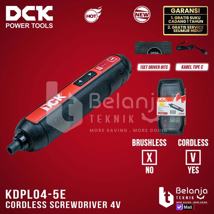 Promo DCK Mesin Bor Obeng Baterai KDPL04-5E 4V 2 AH Cordless ...