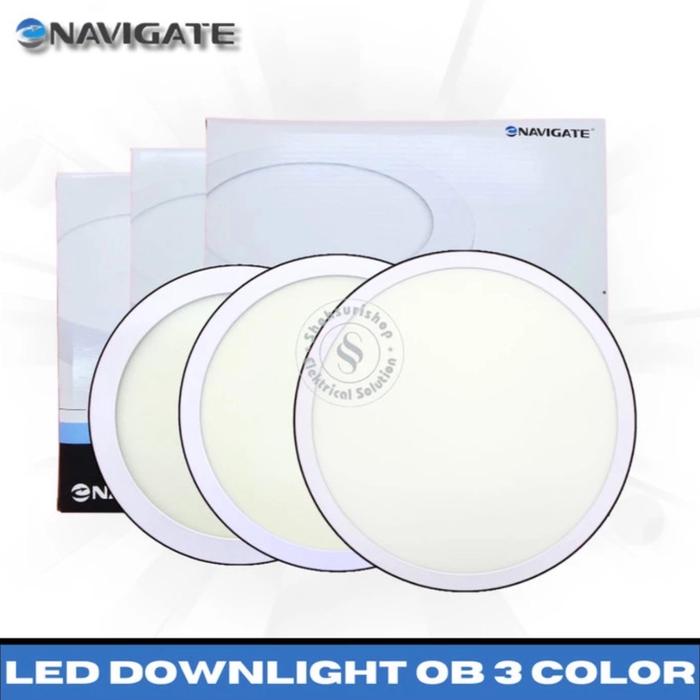 Jual NAVIGATE LAMPU DOWNLIGHT OUTBOW BULAT 3 WARNA 12 18 24W LED PANEL ...