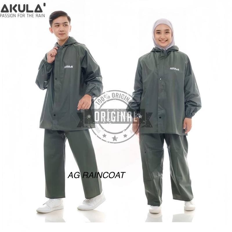AKULA Jas Hujan Pria Wanita Terbaik Bahan PVC Elastis Tebal Mantel ...