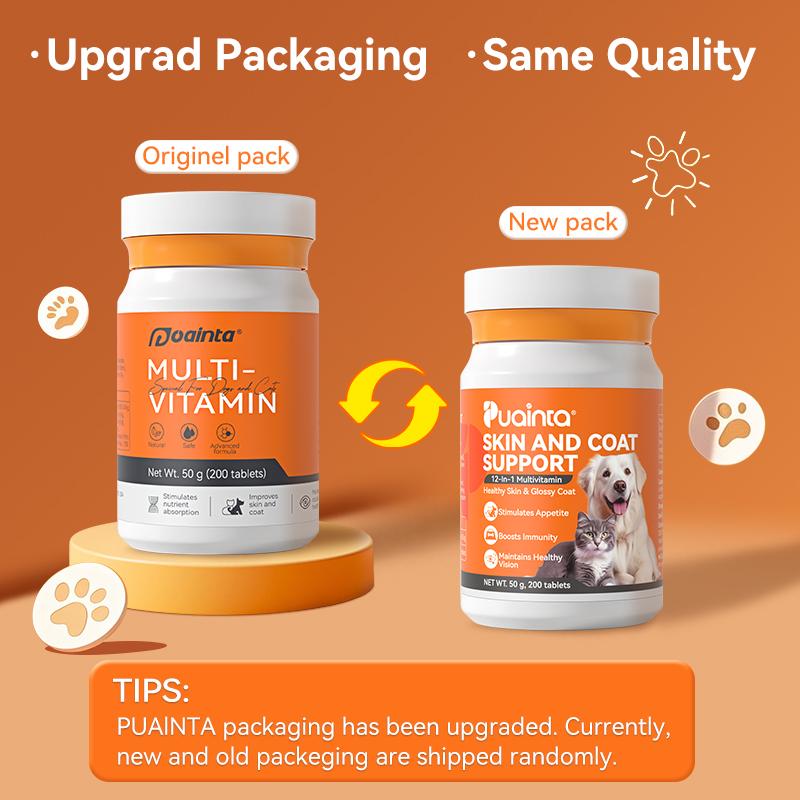 PUAINTA 12Kinds Multivitamins Vitamins Tablet Cat Dog Vitamins Pet ...