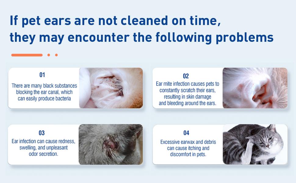Petclear Ear Cleaner for Dogs and Cats, with Bendable Applicator, Non ...