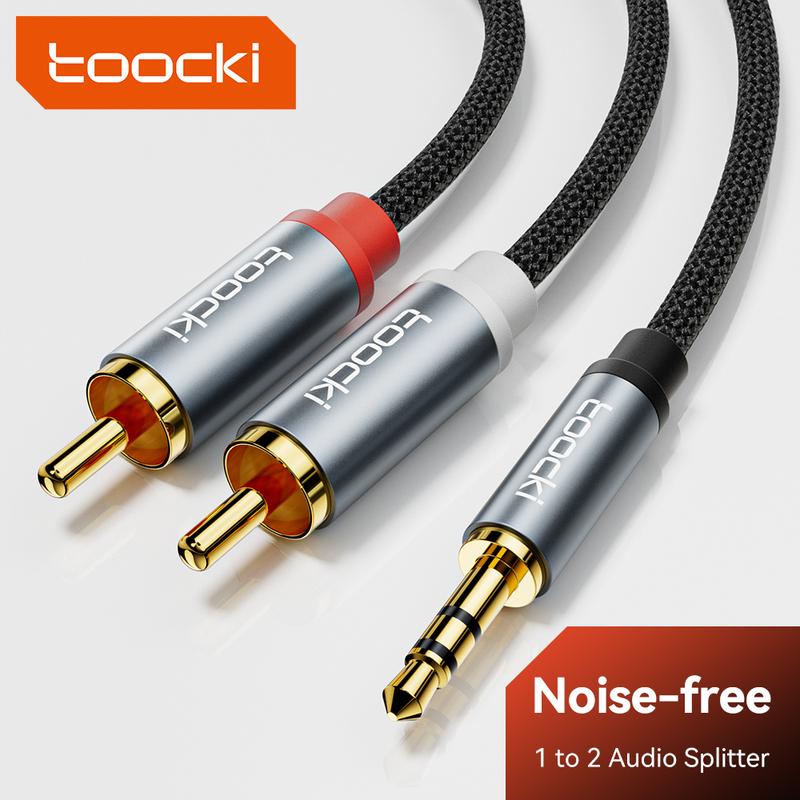 Kabel AUX, Toocki Jack, 3.5mm hingga 2 RCA, Bicu 3.5mm hingg - TikTok ...