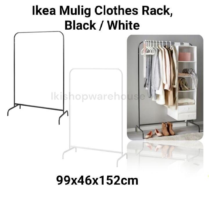 Ikea Mulig Clothes Rack, White & Black / Ampaian Baju / 99x46x152cm ...