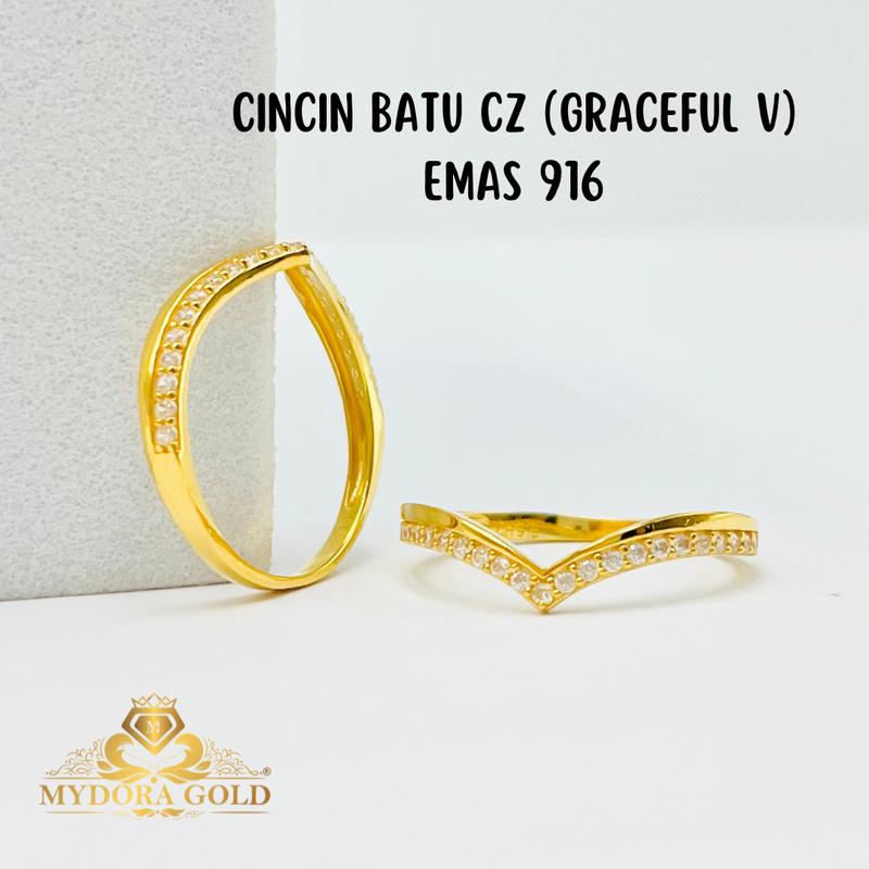 MYDORA Cincin Batu CZ Graceful V | EMAS 916/22K - TikTok Shop Malaysia