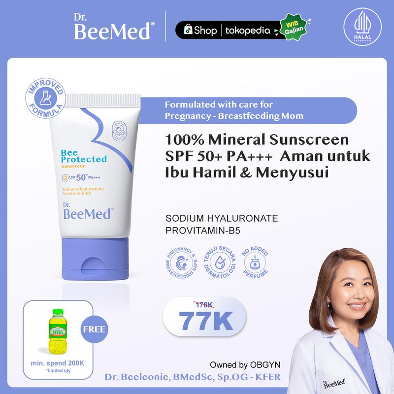 Dr.BeeMed Bee Protected Sunscreen SPF 50 PA+++ - 100% Mineral Sunscreen ...