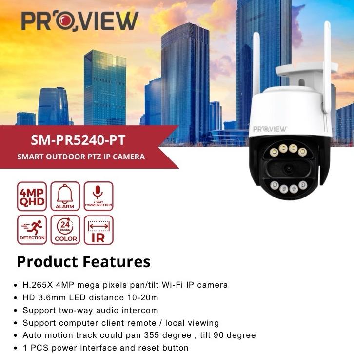 CAMERA CCTV PROVIEW SM-PR5240-PT 4 MP IP CAM OUTDOOR PTZ - Shop | Tokopedia