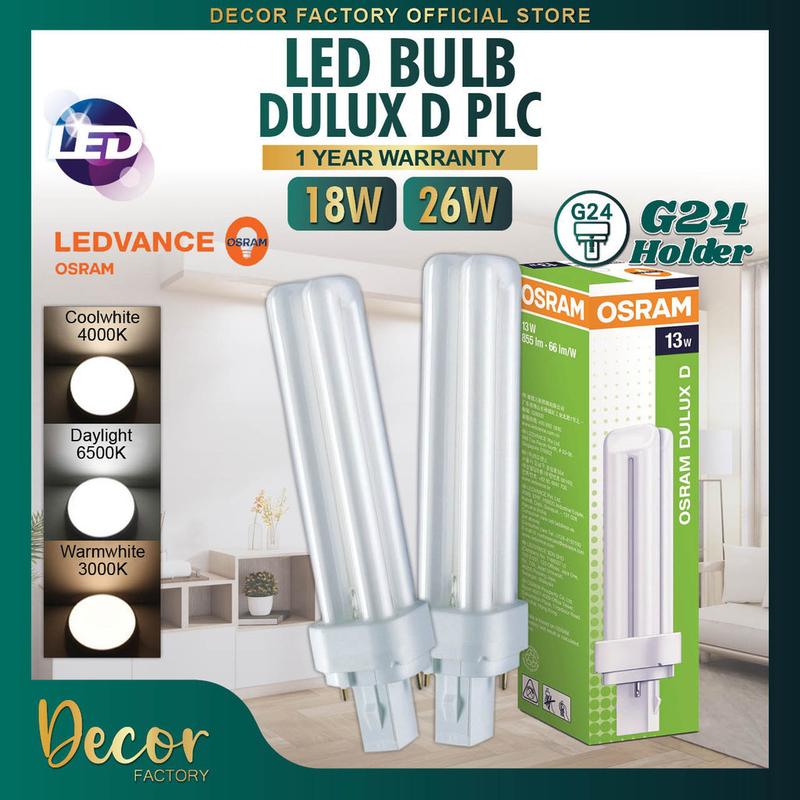 OSRAM Dulux D PLC Bulb 18W / 26W PLC Bulb Lumen 1200 1700 Coolwhite ...