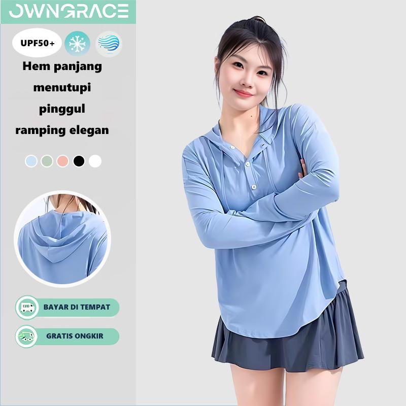 Owngrace Jaket Dengan Penutup Kepala UPF 50+ untuk Wanita dengan - Shop | Tokopedia
