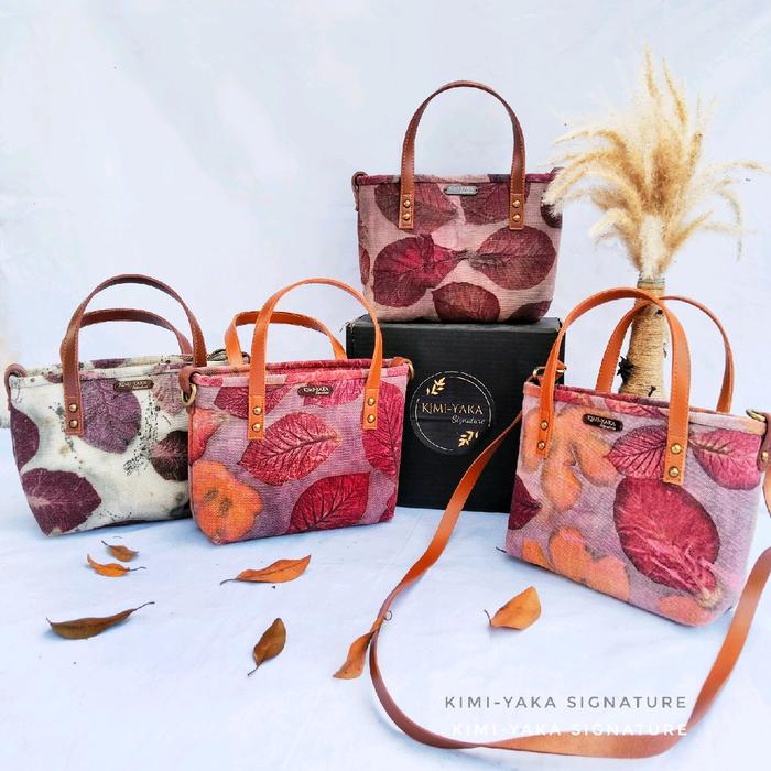 Jual Daisy Ecoprint bag by kimi-yaka signature. tas ecoprint kanvas ...