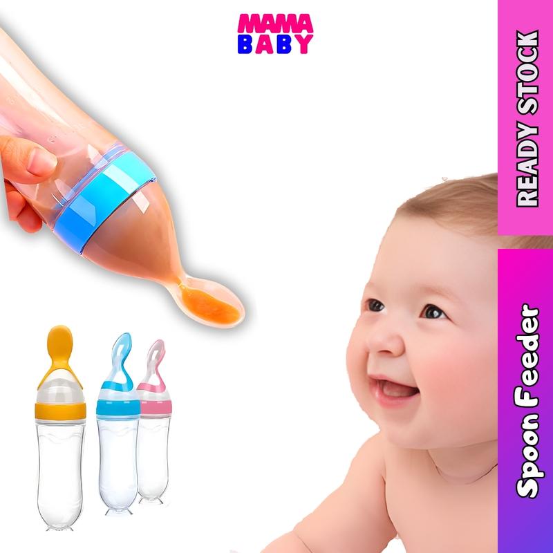Silicone Baby Food Squeeze Feeder With Spoon Cover Easy Feeder - TikTok ...