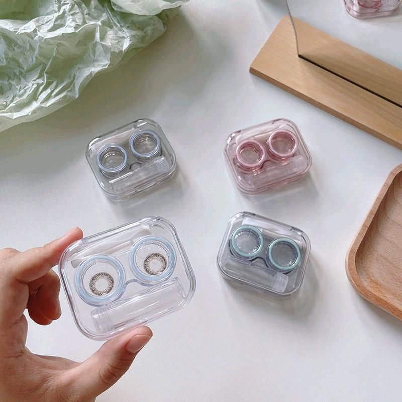 Ready stock | Transparent contact lens case with cleaning ki - TikTok ...
