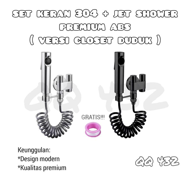 Premium set keran closet duduk 304 Kepala jet shower closet bidet spray ...