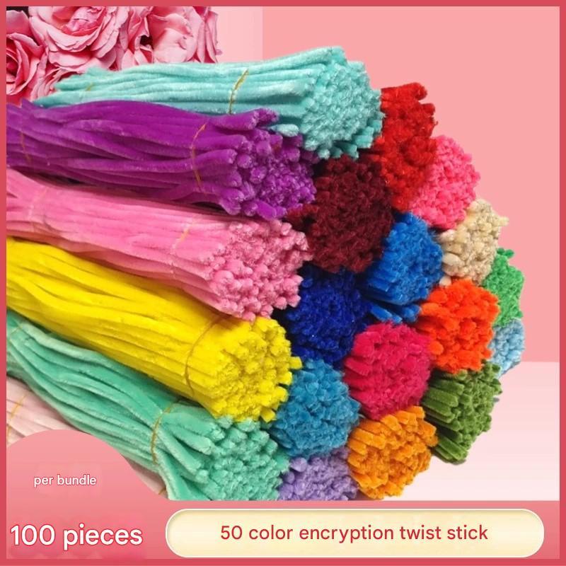 100PCS 8MM Thick Twisting Stick fuzzy wire Fluffy Stems Wire - TikTok ...