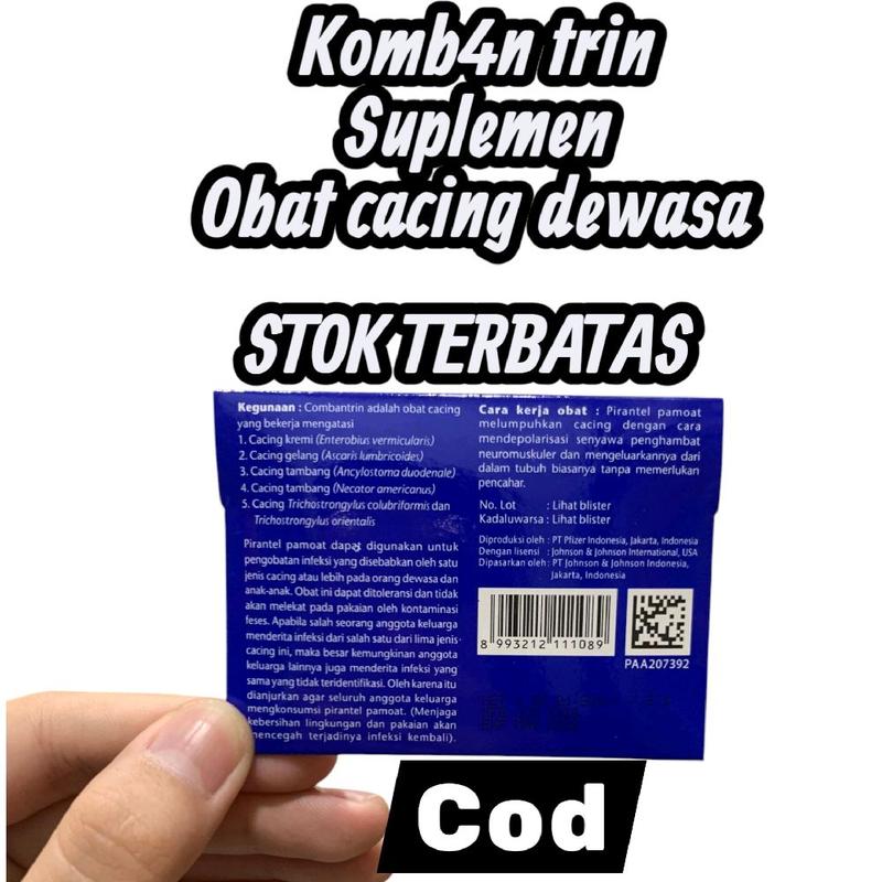 obat cacing dewasa KOMB4N TRIN isi 2 tablet untuk penghancur - Shop ...