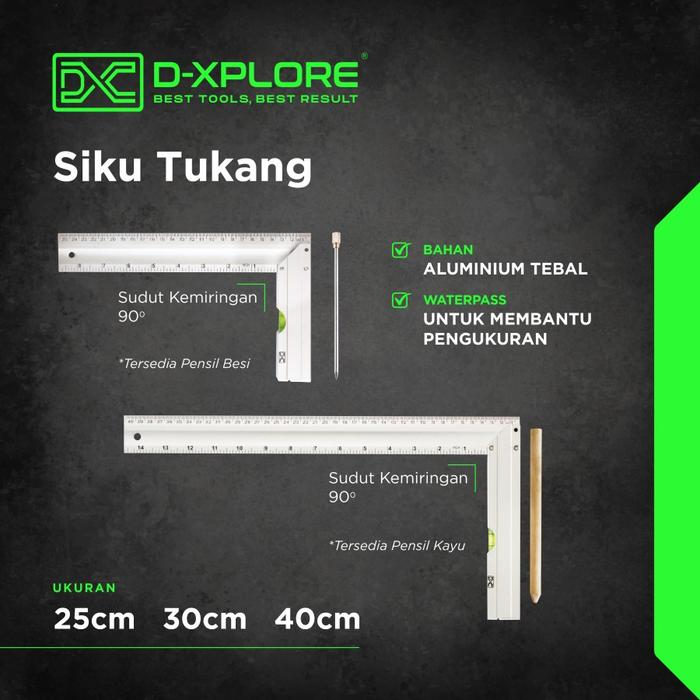 Jual Siku Penggaris Tukang Alat Ukur Besi Ukuran 25cm 30cm 40cm D ...
