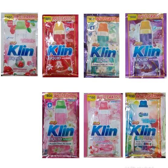 SOKLIN LIQUID 500 1 Renceng isi 12 pcs-So Klin Liquid Cair Sachet ...