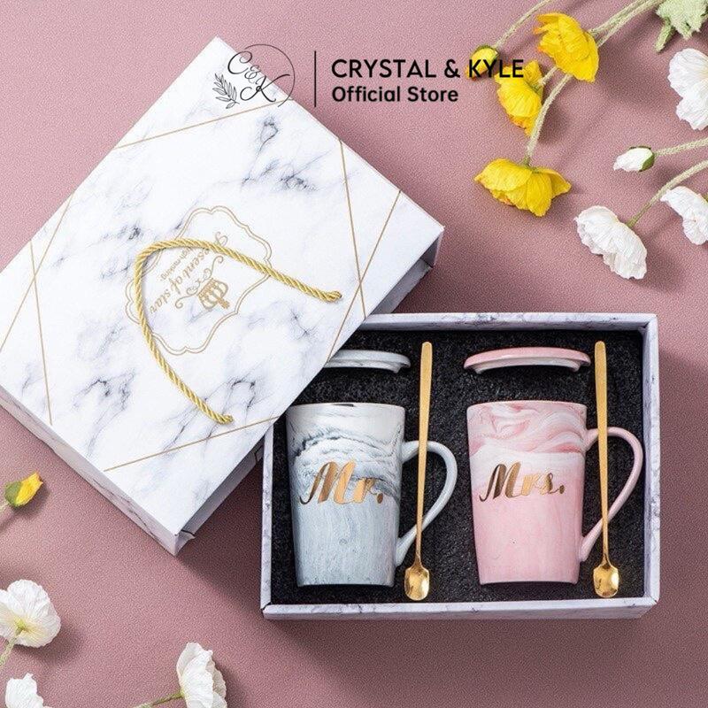 CLEAR STOCK Hadiah Wedding gift couple cup wedding gift marble - TikTok ...
