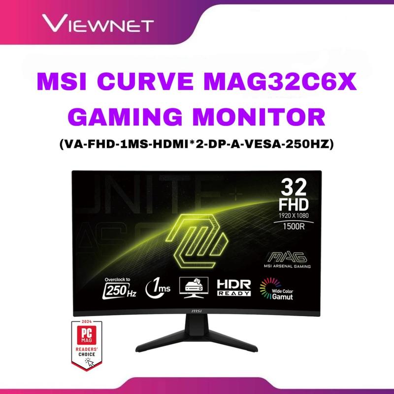 MONITOR MSI LED GAMING CURVE 31.5" MAG32C6X (VA-FHD-1MS-HDMI*2-DP-A ...