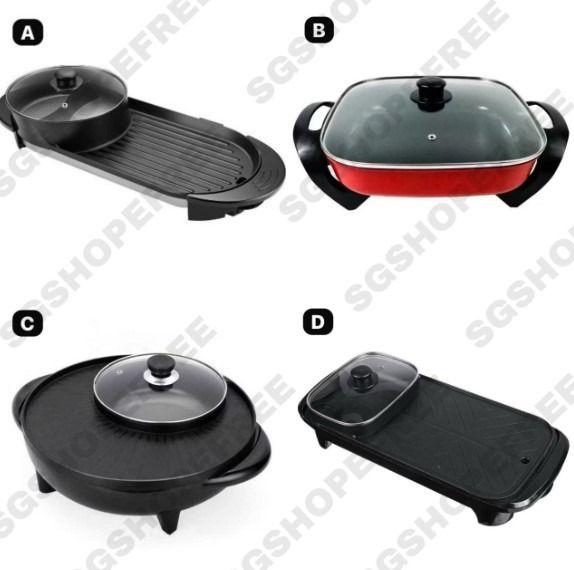 SG STOCK All in One Hotpot BBQ Grill ELectric Hot Pot Pans (H0378 ...