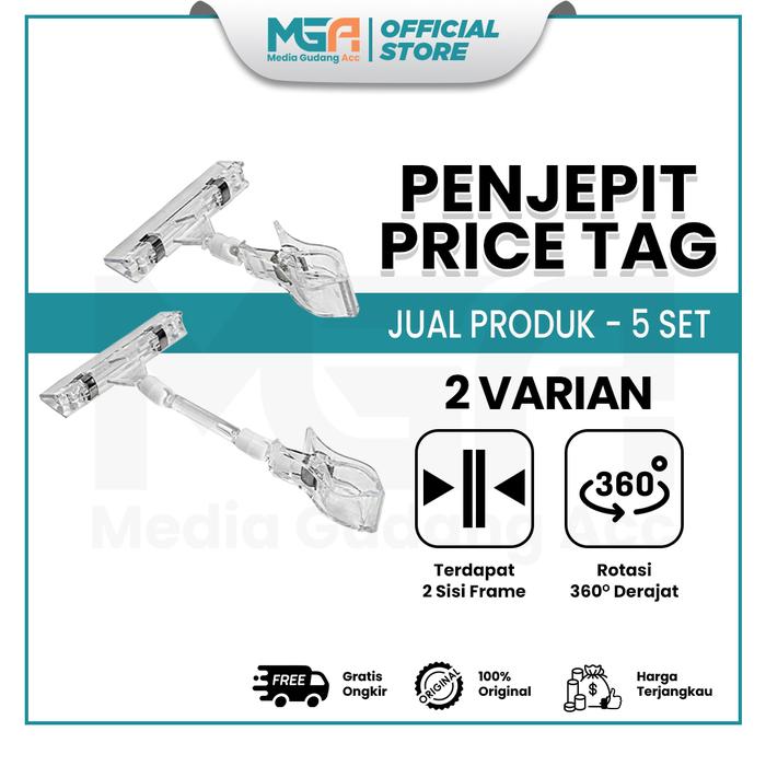 Promo Tag Hanger Transparan Akrilik 5 Pcs Penjepit Label Price Tag ...